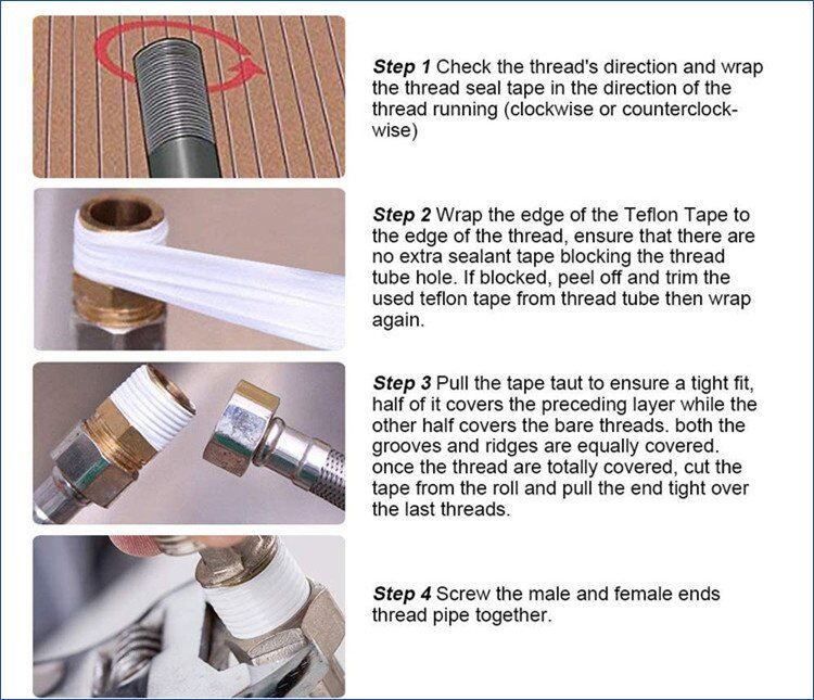 PTFE Thread Seal Tape Teflon Sealant Tapes For Pipe Fittings - Silicone ...
